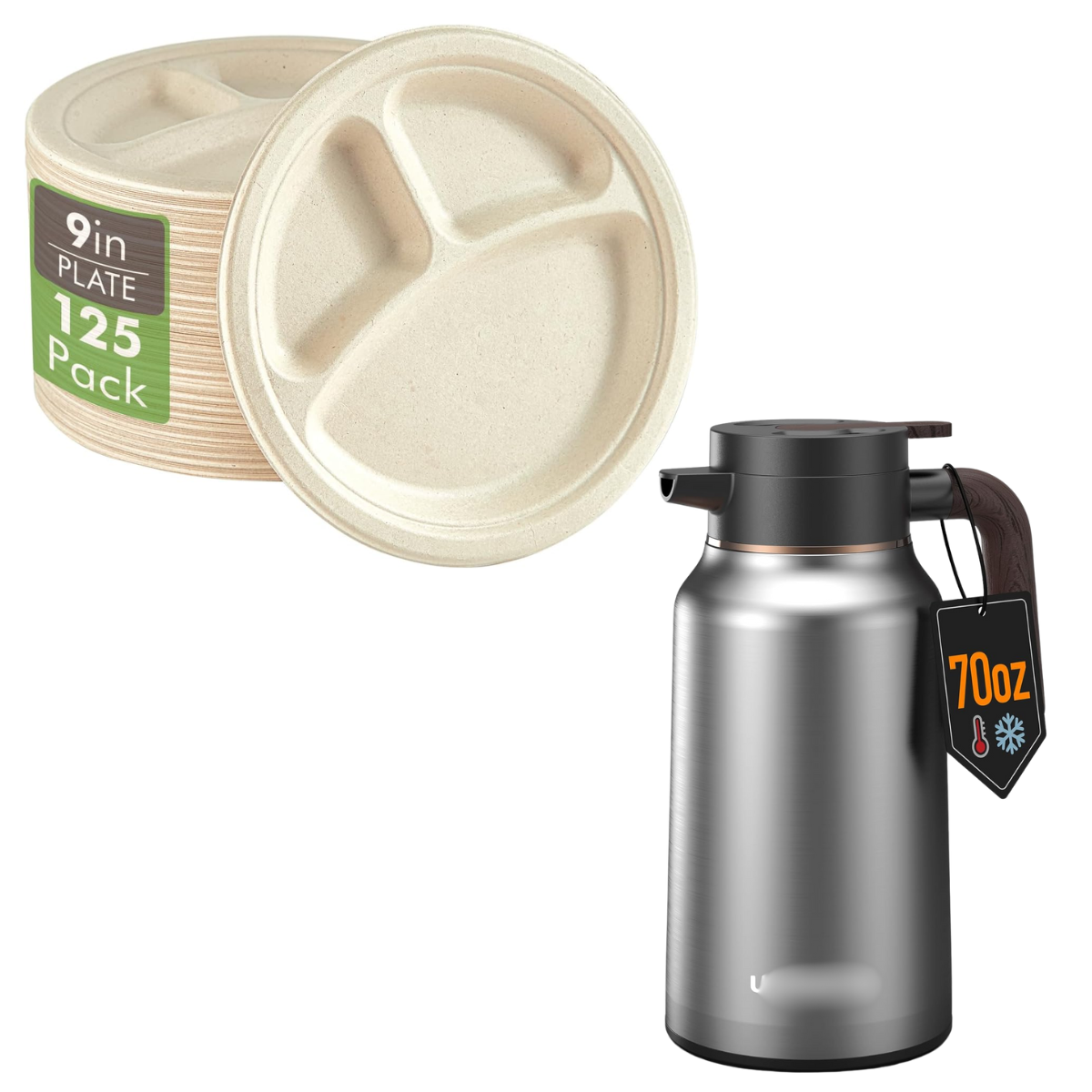 Coffee carafe, $19+ | 125-pk paper plates, $19+ | Smart Savers