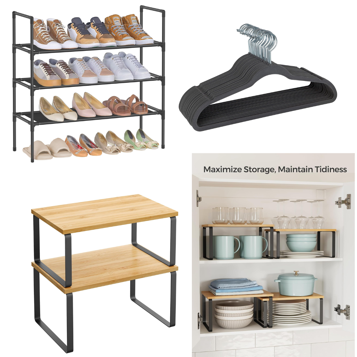 2-pk shelf organizers, $15+ | 3-tier shoe rack, $9+ | 25-pk velvet ...