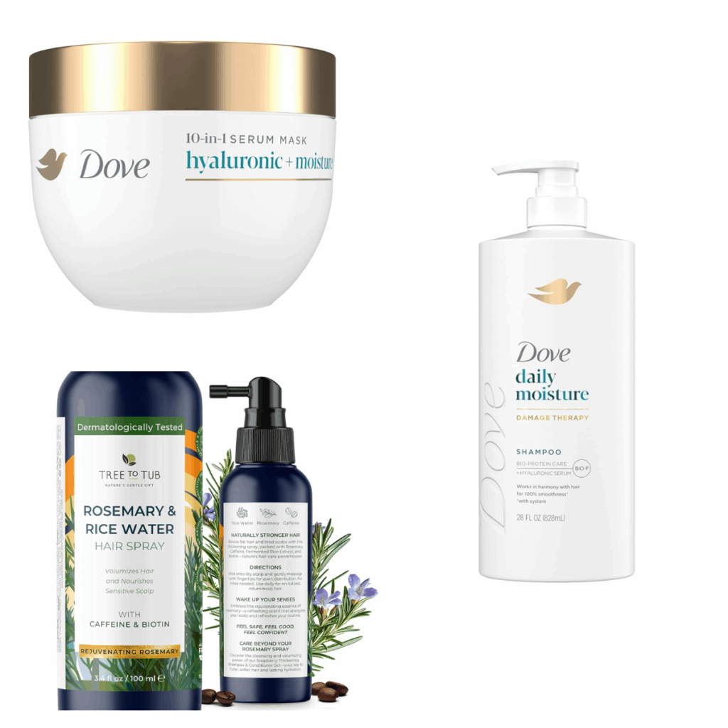 Rosemary hair spray, $10+ | Hair serum mask, $6+ | 28 fl oz shampoo, $5 ...