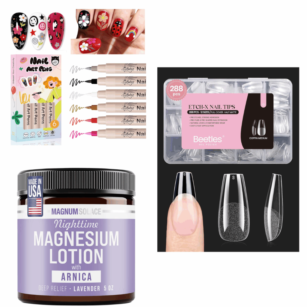 Nail tips, $5+ | 6-pk nail markers, $4+ | Magnesium lotion, $6+ | Smart ...
