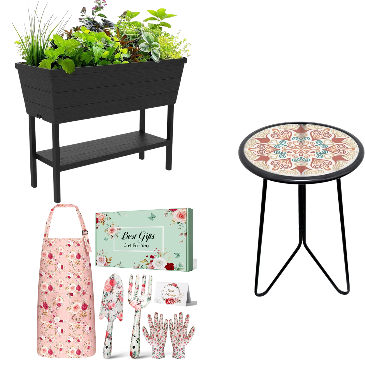Side table, $17+ | Raised bed, $46+ | Gift set, $9+ | Smart Savers