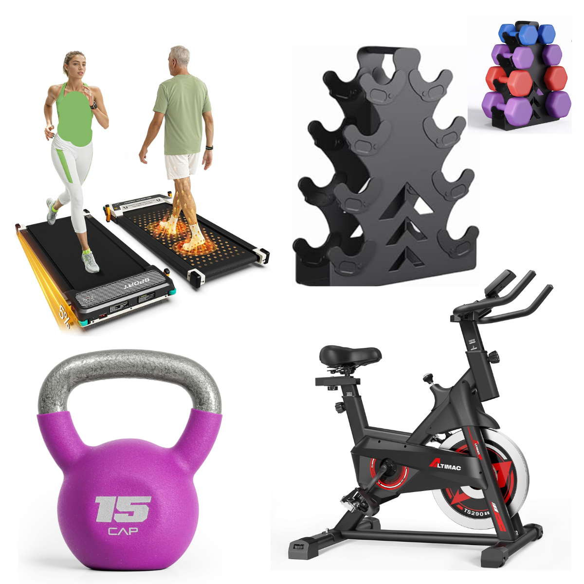 Kettlebell, $15+ | Dumbbell rack, $14+ | Walking pad, $91+ | Exercise bike, $97+ | Smart Savers