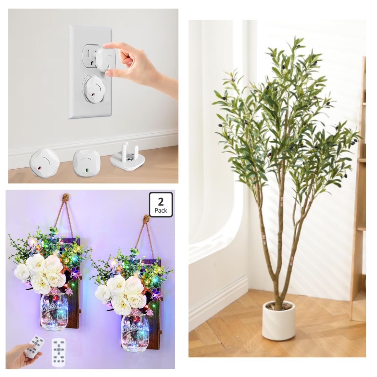 24 baby proofing outlet covers, $3+ | 2 mason jar wall sconces, $13 ...