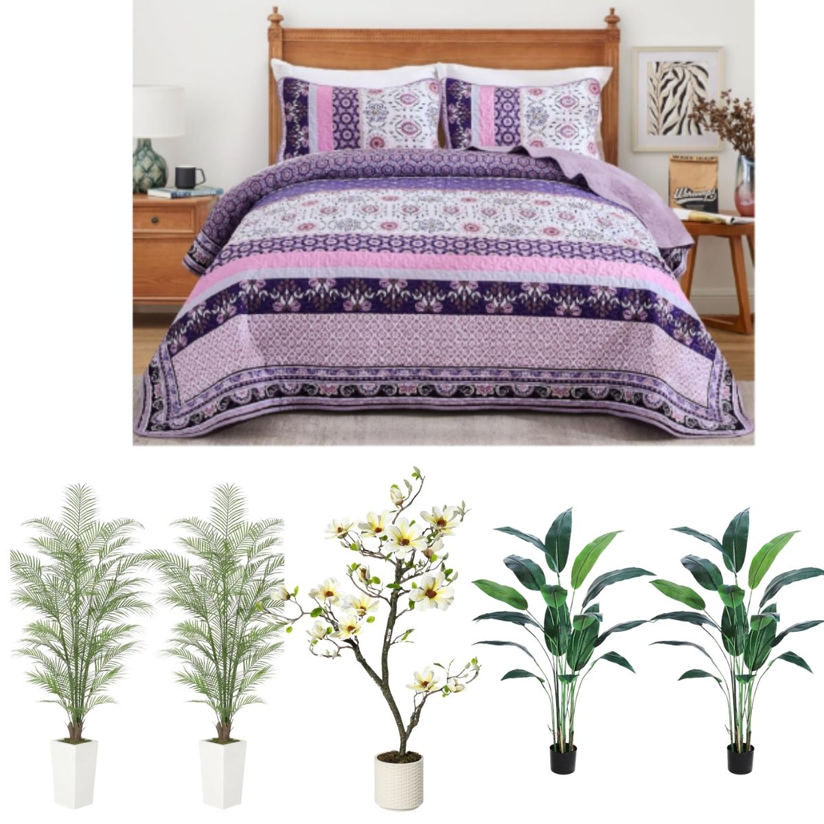 3-pc king quilt set, $19+ | 1-2 pack artificial plants, from $28 ...