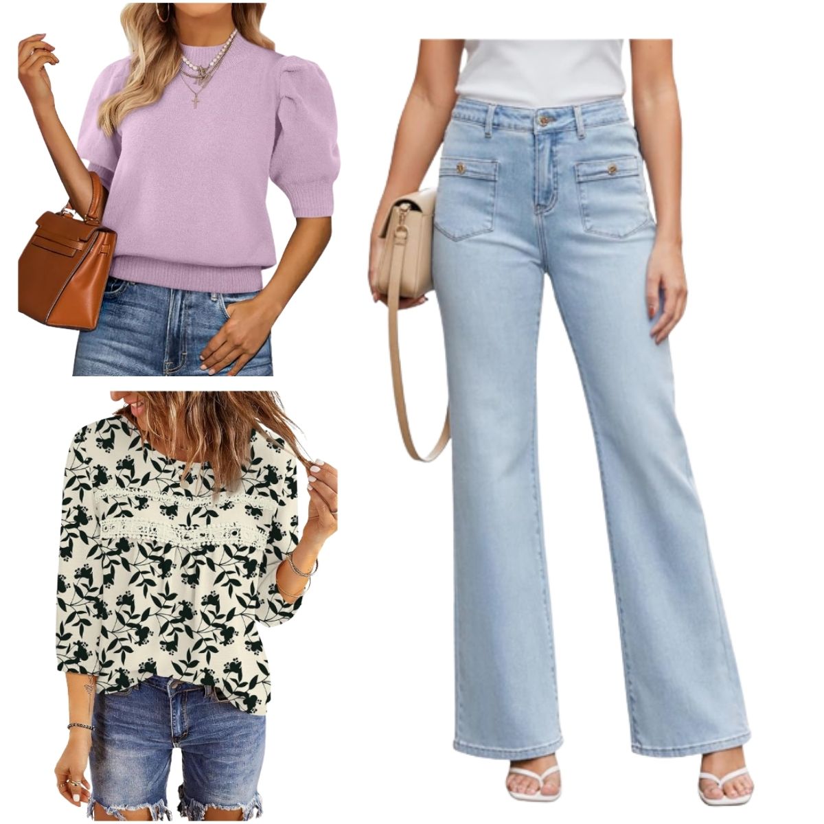 Women's sweater tops, $9-13+ | Lace hem blouses, $8+ | High-waisted ...