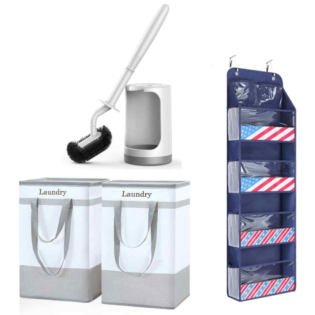 Toilet Bowl Brush Set, $5+ | Set of 2 Laundry Basket, $10+ | Over-the ...