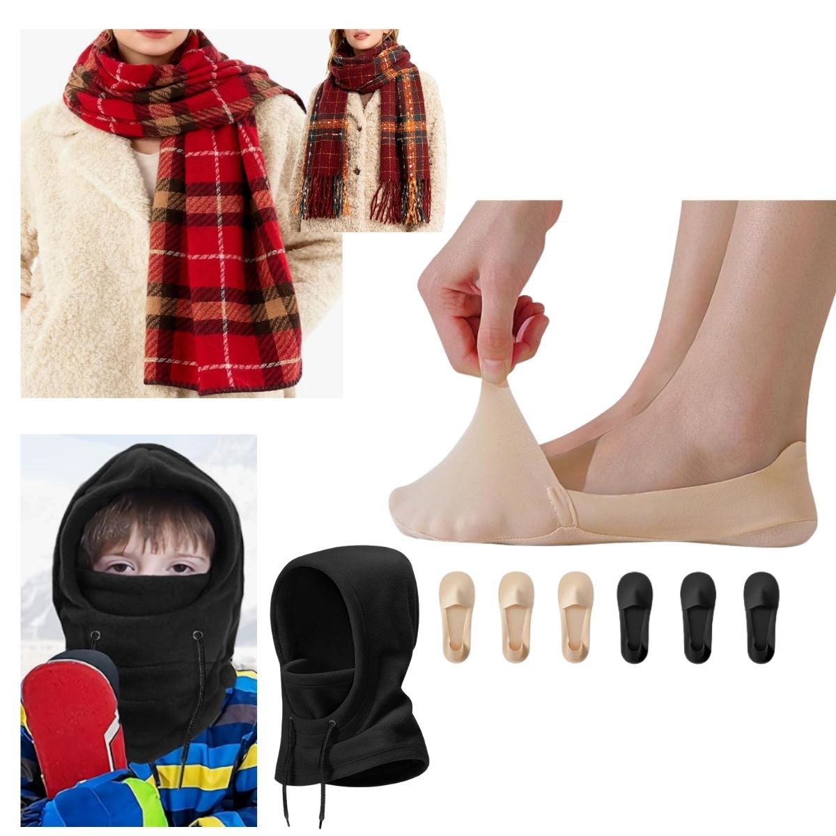 Women's scarves, $3-4+ | 6-pairs no-show socks, $6+ | Kids' balaclava ...