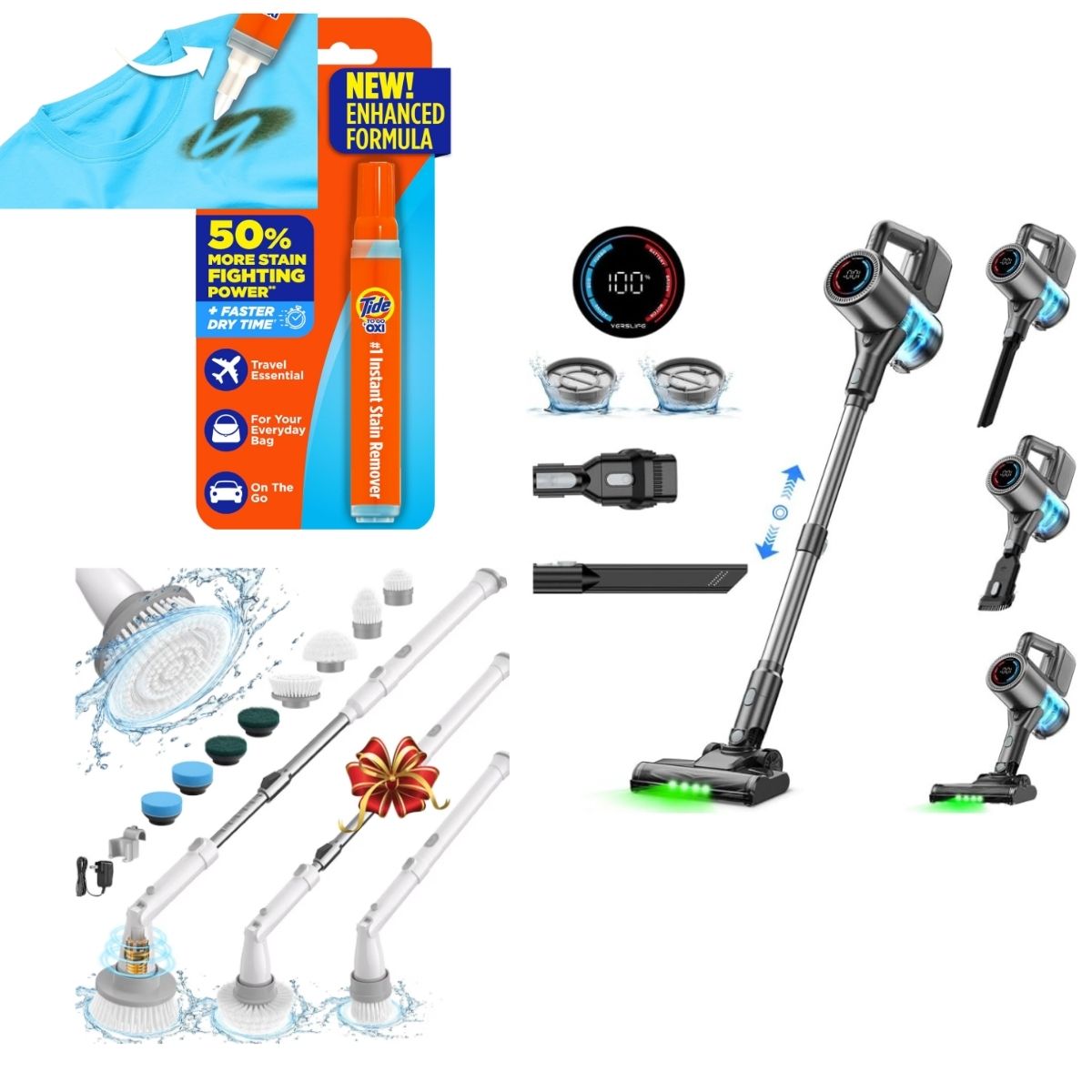 Stain remover pen, $2+ | Electric spin scrubber, $14+ | Cordless vacuum ...