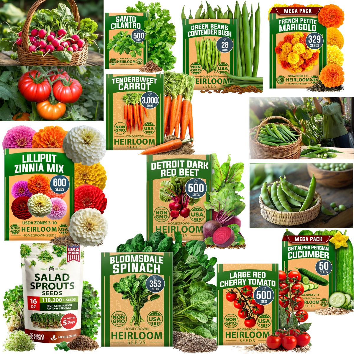 Seeds for flowers, Veggies, Kitchen Herbs and sprouts from $5+ | Smart ...