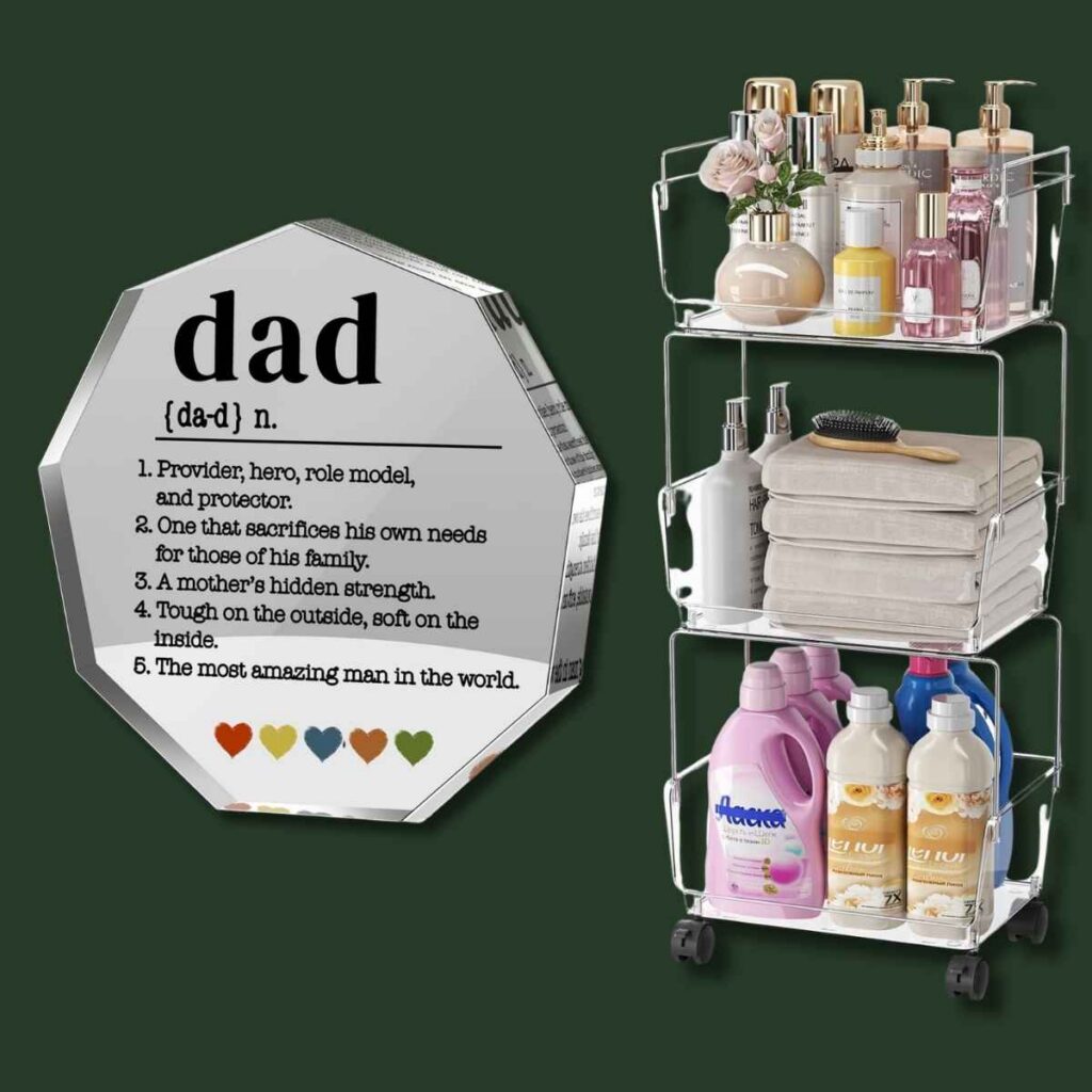 Acrylic Decorative Signs for Dad $2+ | 3-Tier Rolling Storage Cart $9 ...