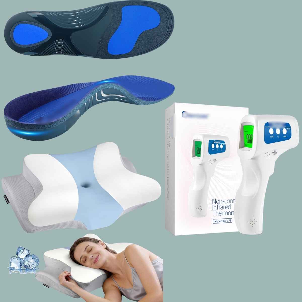 Plantar Fasciitis Insoles $8+ | Contactless Thermometer $6+ | Cervical ...