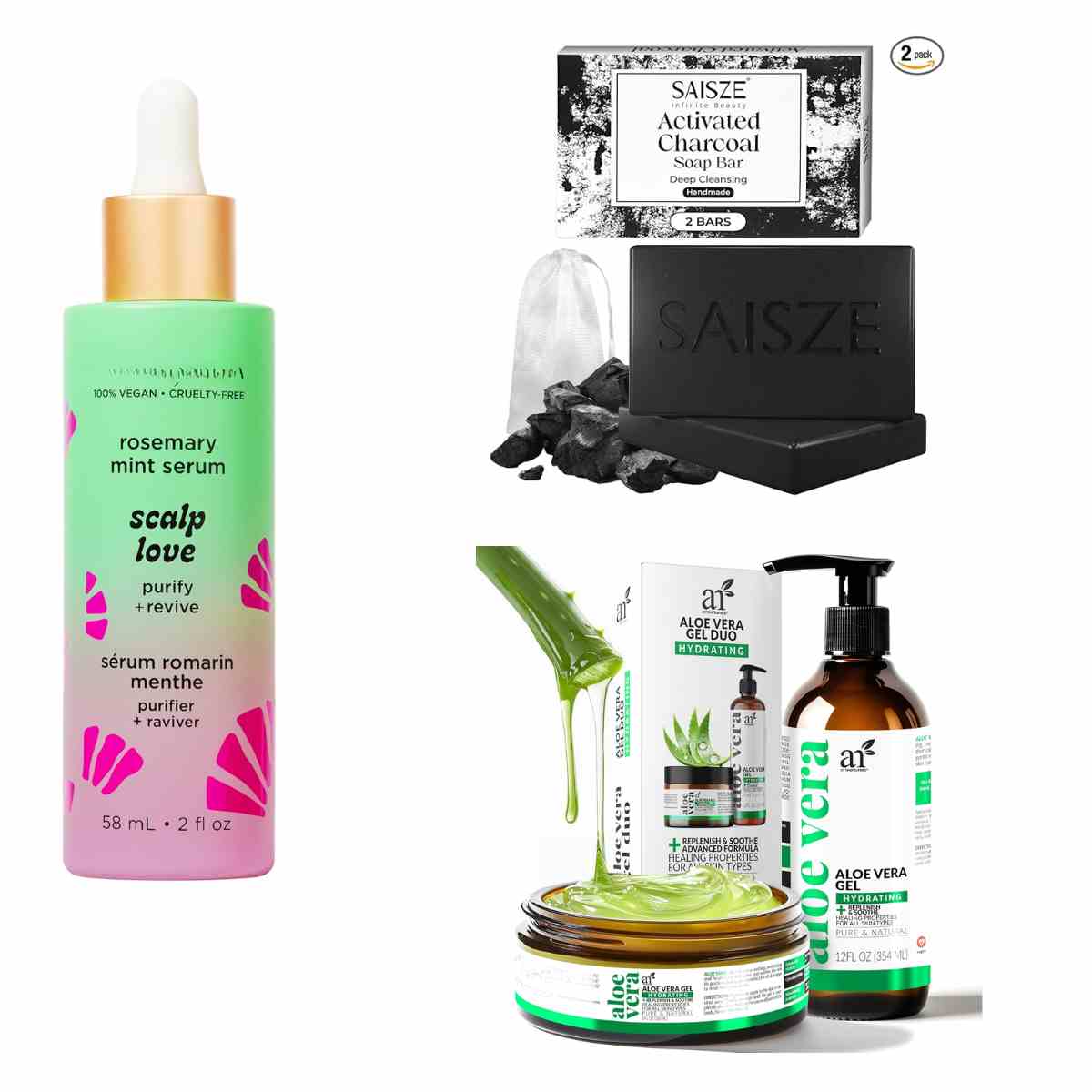 JUMBO Aloe Vera Gel Set for $6+|Rosemary Mint Serum for $9+| Handmade ...