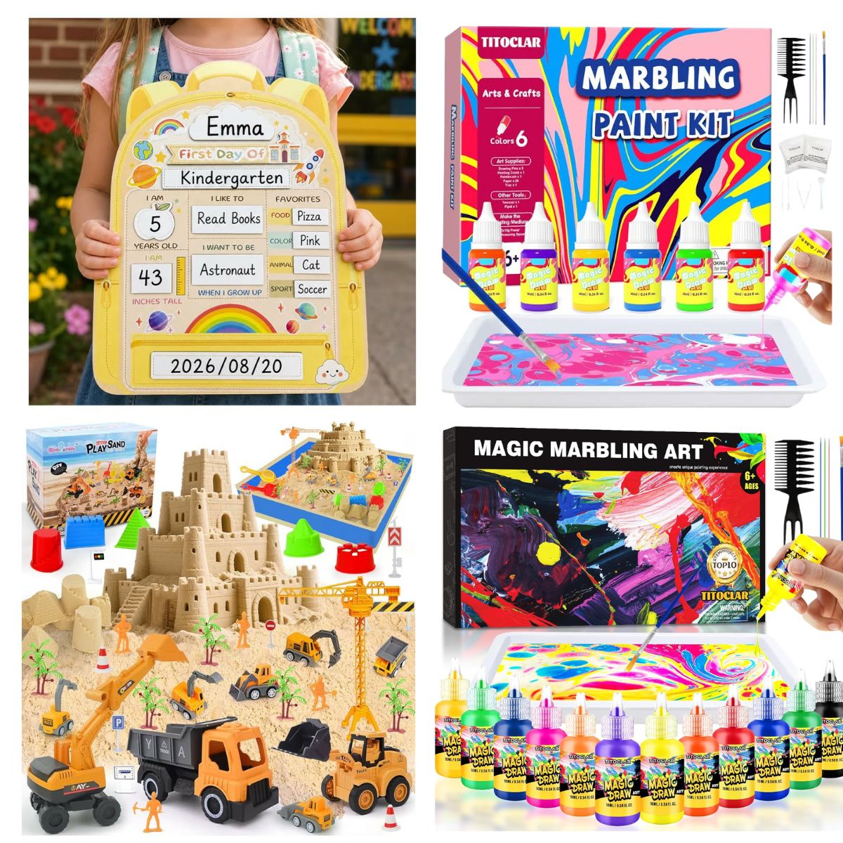 First & Last Day school board, $4+ | Water marbling paint kit, $4-9 ...