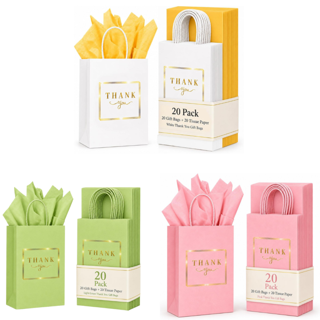 Thank You Gift Bags w/ Tissue Paper $9+ | Smart Savers