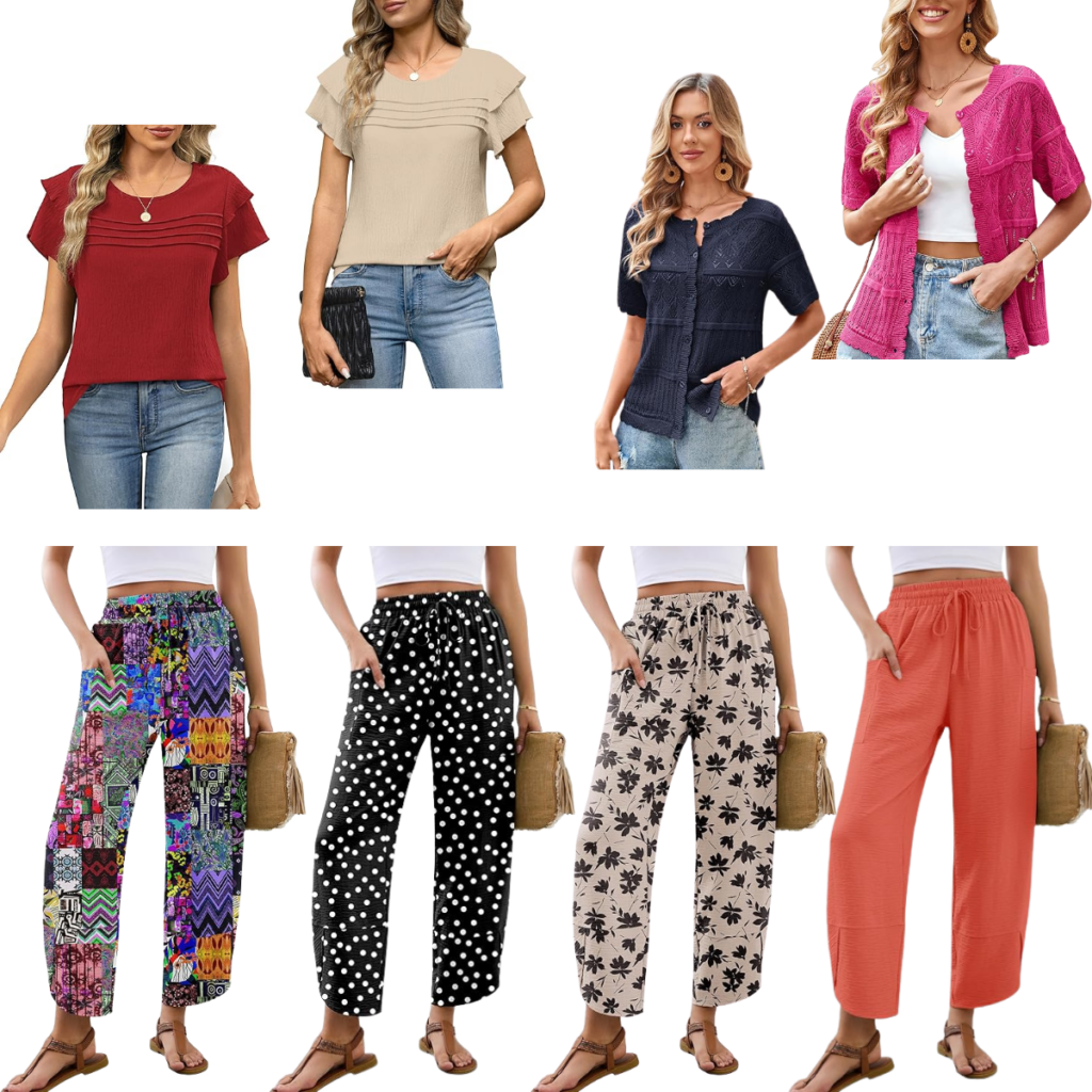 Baggy Wide Leg Pants $11-14 + | Crochet Cardigans $13+ | Pleated Ruffle ...
