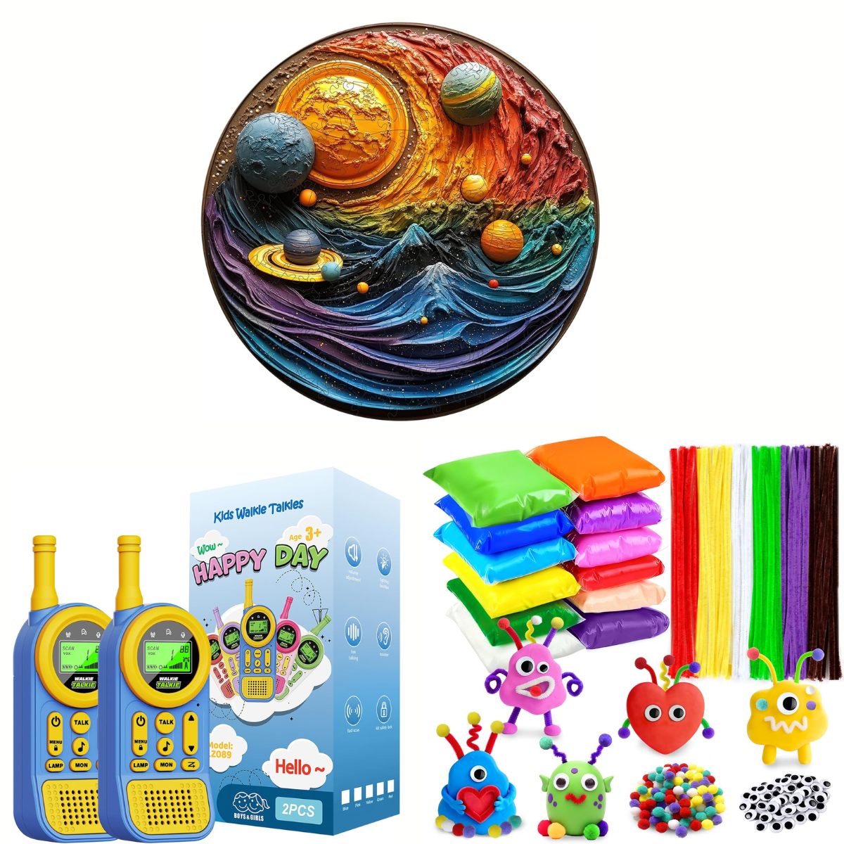 Wooden Space Puzzle $6+ | 2-Pack Walkie Talkies $5+ | Air Dry Clay Kit ...