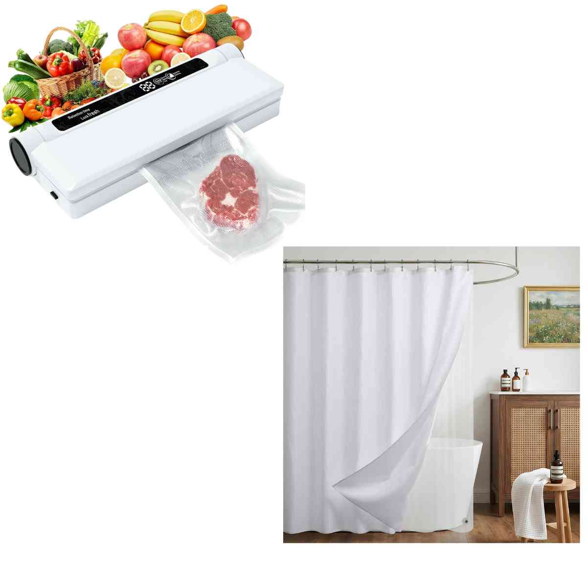 Shower Curtain and Liner Set for $11+|Vacuum Sealer for $12+ | Smart Savers