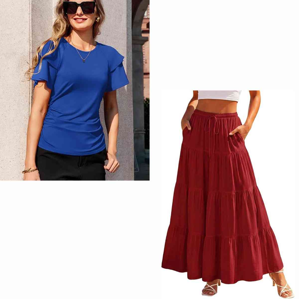 Dressy Blouses for $8+|Maxi Skirt with Pockets for $15+ | Smart Savers