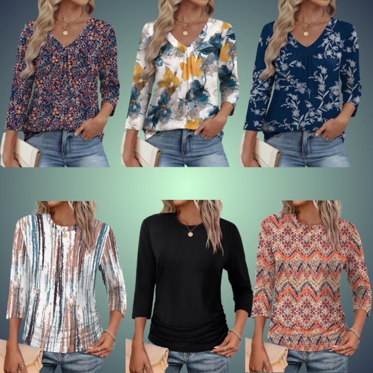 Women’s Casual 3/4 Sleeve Tops $5-$6+ | Smart Savers