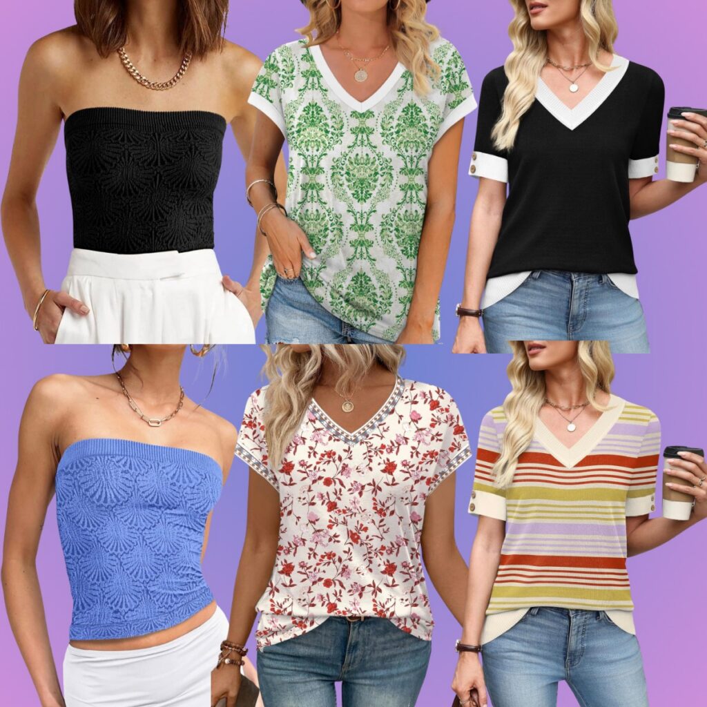 Women’s Tube Top $4+ | V-Neck Tees $5-$9+ | Smart Savers