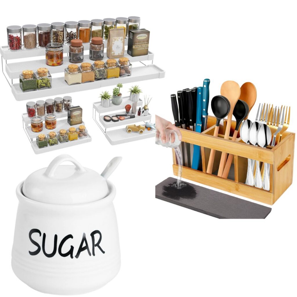 Porcelain Sugar Bowl $6+ | Bamboo Utensil Holder $11+ | Expandable ...