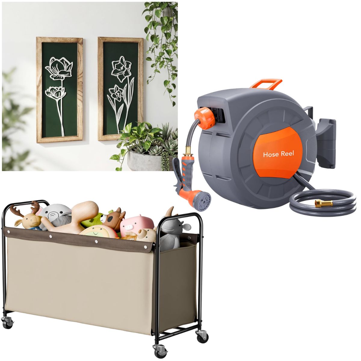 Retractable Garden Hose Reel from $62+ | 2-pk framed wall art $11 ...