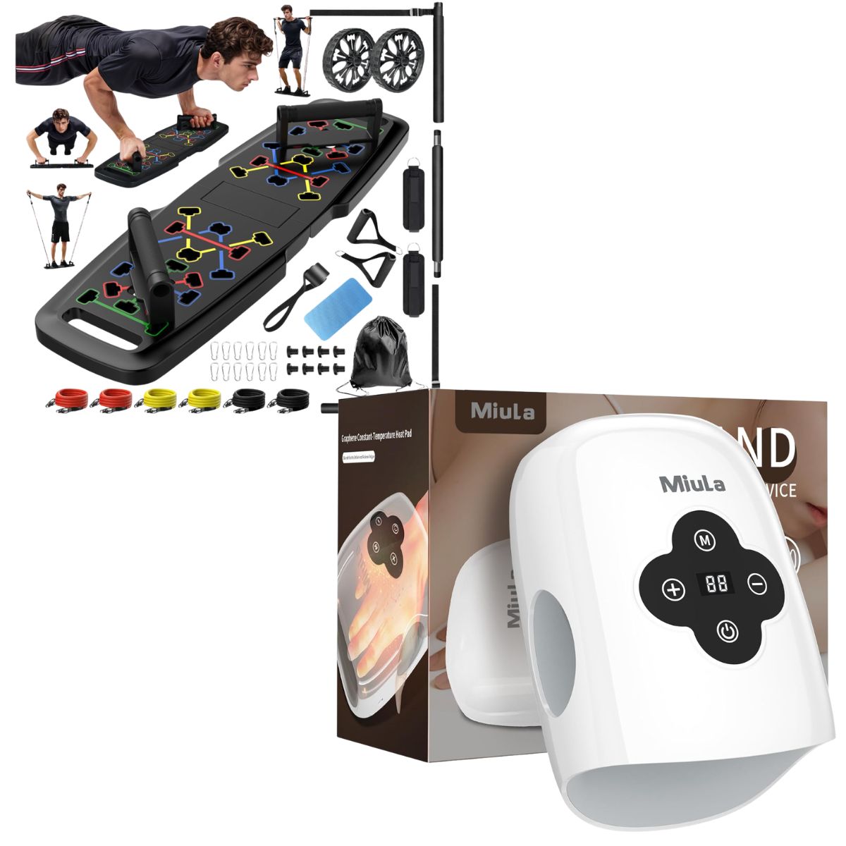 Cordless Hand Massager $19+ | exercise board with resistance bands & ab ...