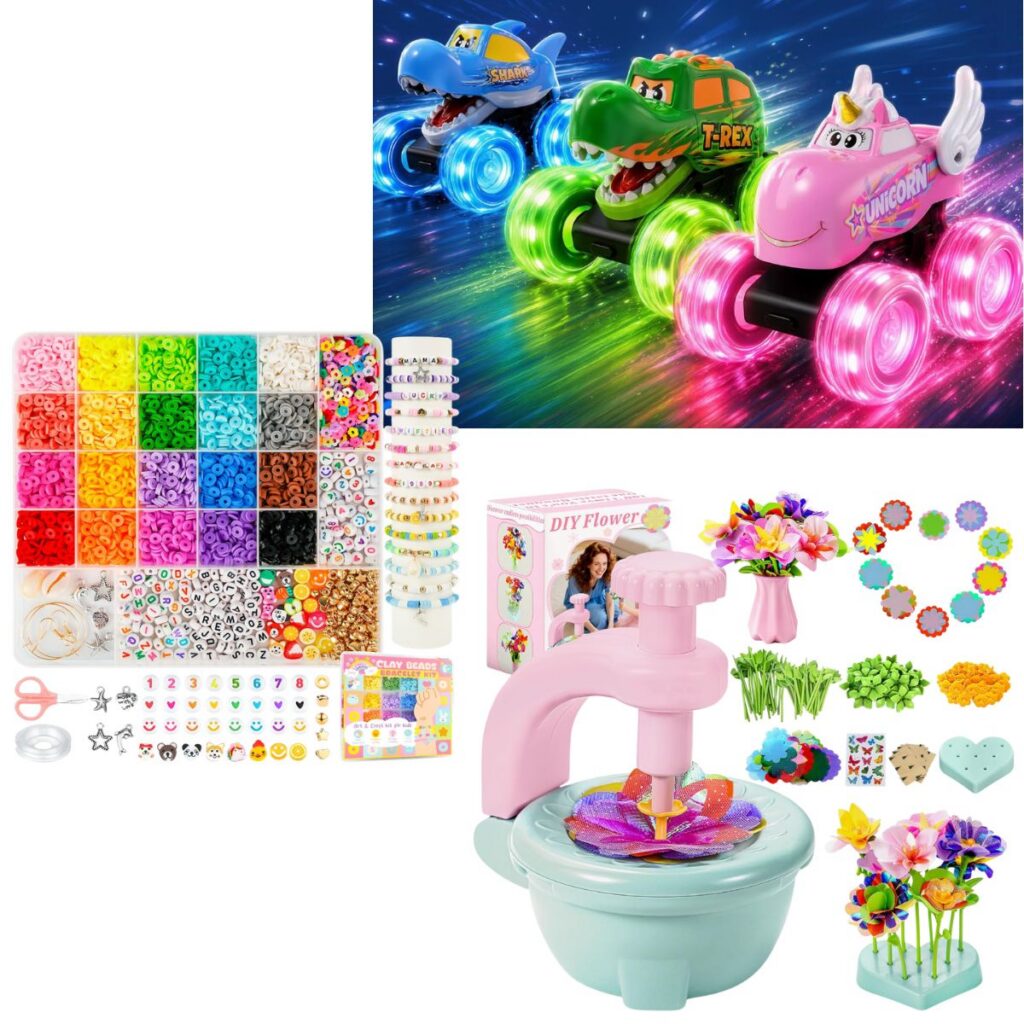 Bracelet Making Kit $3+ | 3-pk light up monster truck toys $11 ...