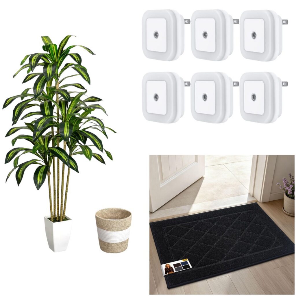Dirt Trapper Door Mat $10+ | 5-ft faux Dracaena w/ 2 planters $39+ | 6 ...