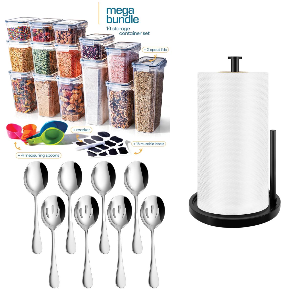 14-pk Airtight Food Storage Containers $19+ | Paper Towel Holder $5 ...