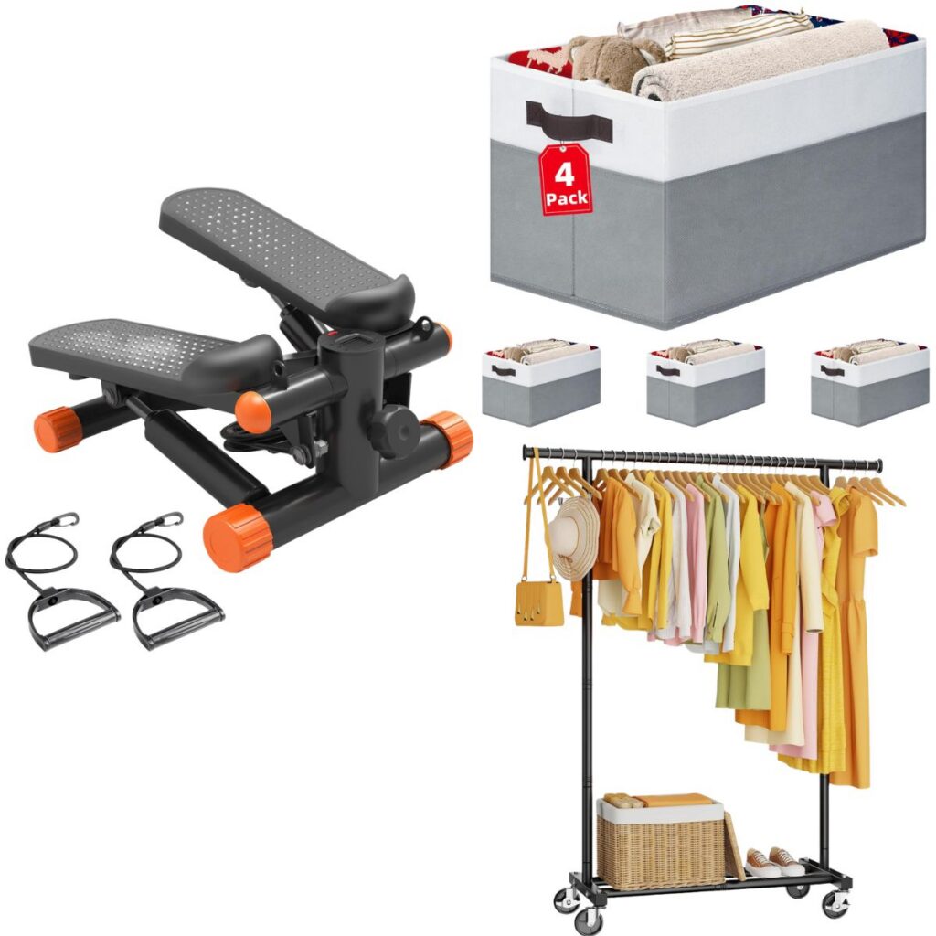 Mini Stair Stepper $29+ | 4-pk Large Storage Bins $11+ | Clothes Rack ...