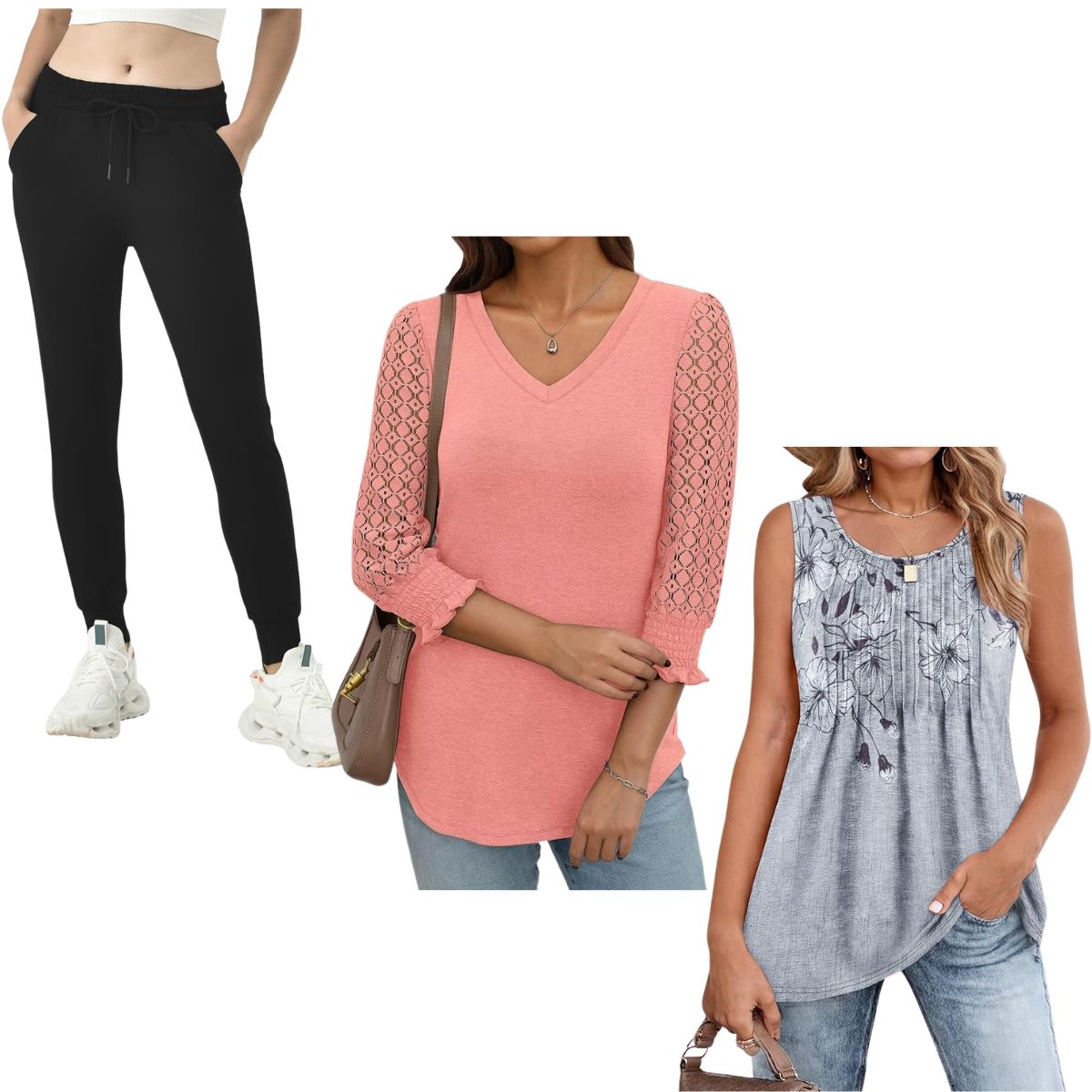 women's Joggers $4+ | Lace blouses $7+ | Pleated tanks $6+ | Smart Savers