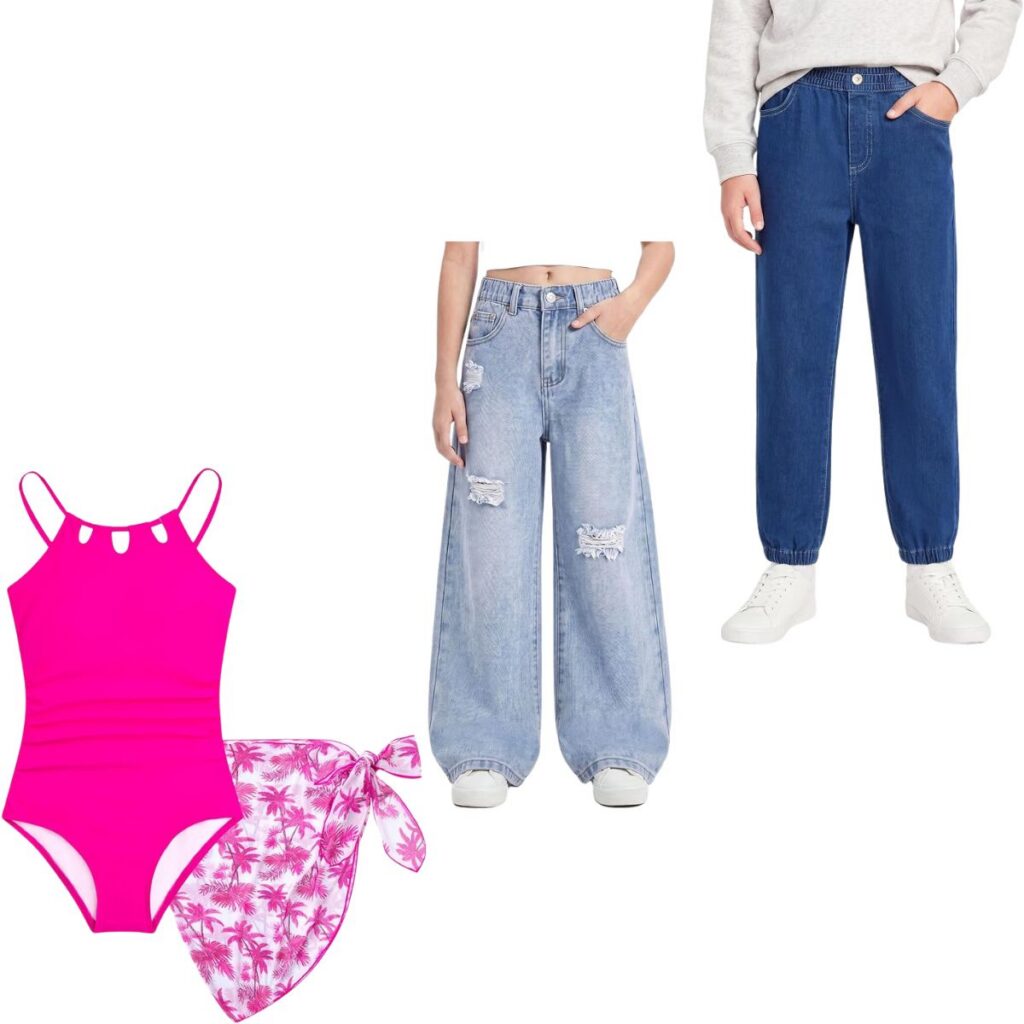 Girls Baggy Ripped Jeans $14+ | 2-pc Swimsuit w/ coverup $9+ | Boys ...