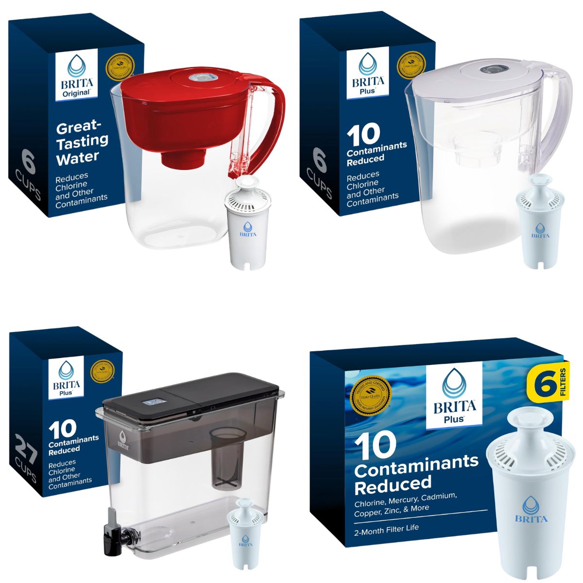 Water Filter Pitcher $17+ | Extra-Large Water Dispenser w/ Filter $30 ...