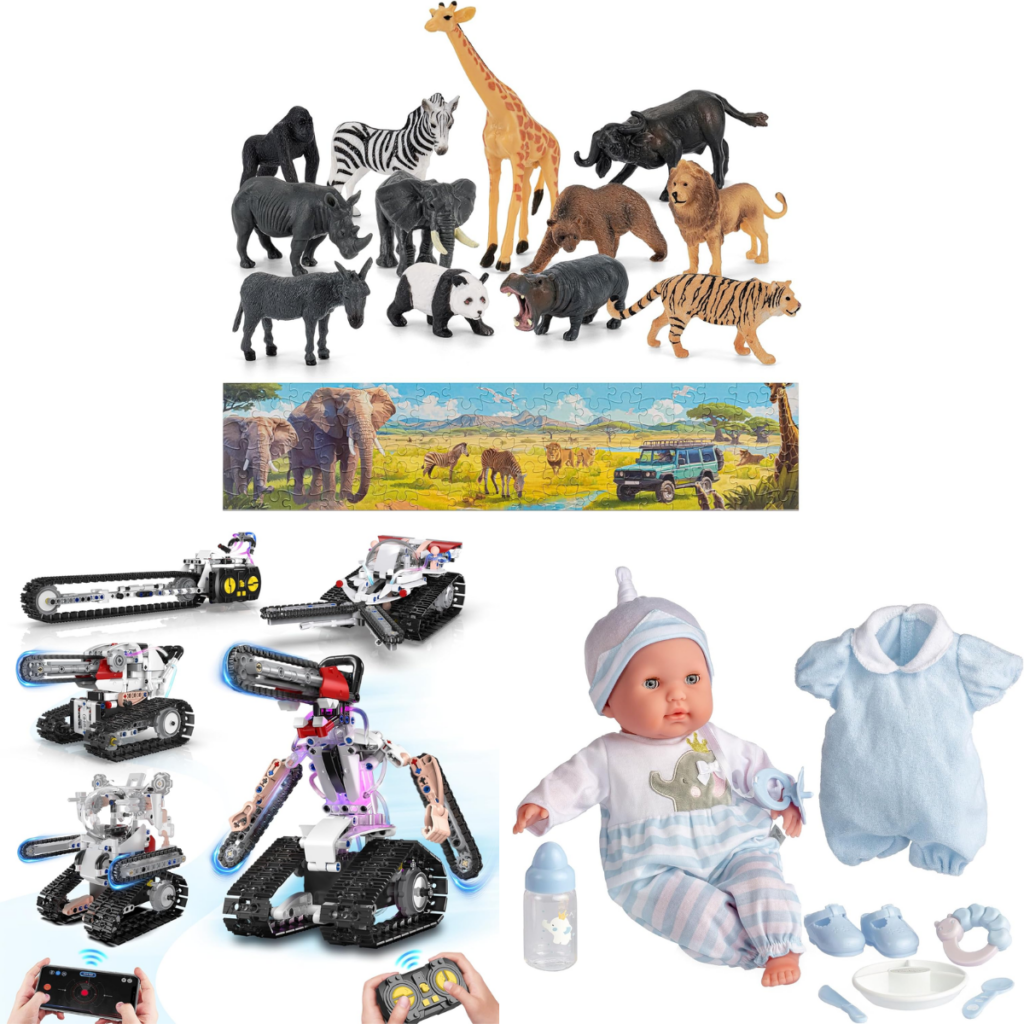 Realistic Animal Figurines $6+ | 15" Realistic Baby Doll $14+ | 5 in 1 ...