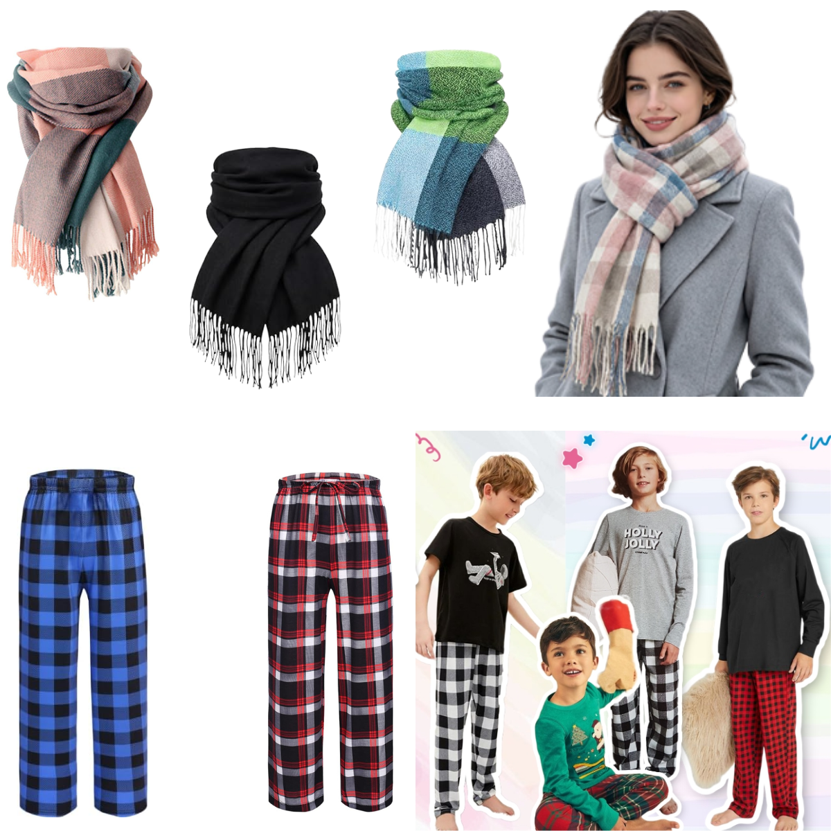 Plaid Blanket Scarf $5-7+ | Boy's Pajama Pants $8+ | Smart Savers