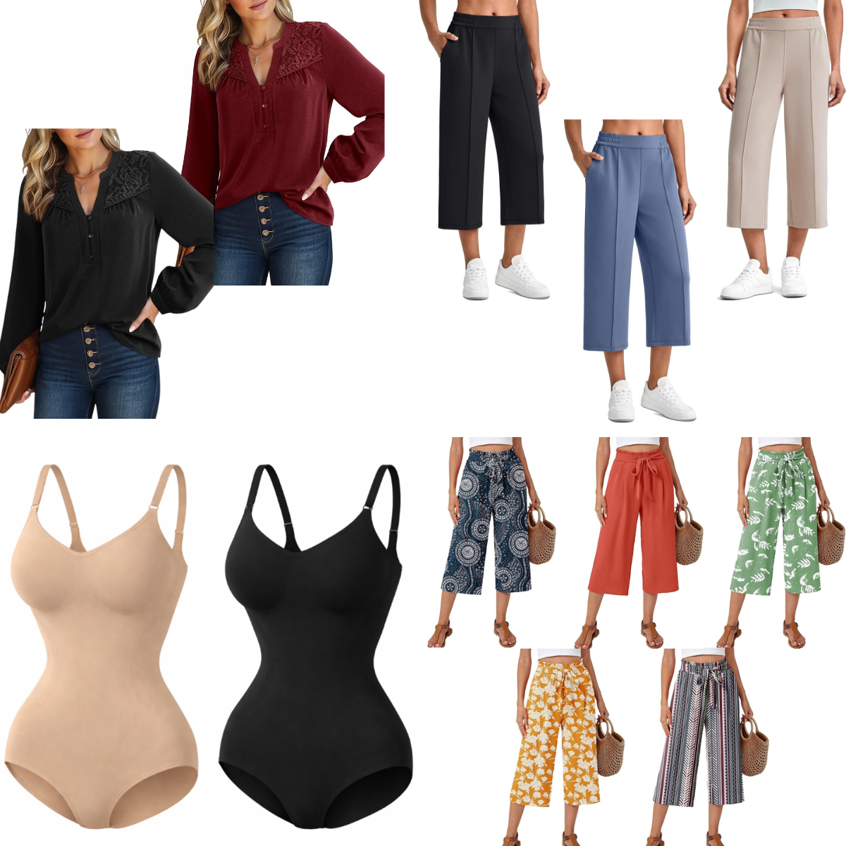 Capri Pants $9-15+ | Lace detail Dressy Tops $9+ | Shapewear Bodysuit ...