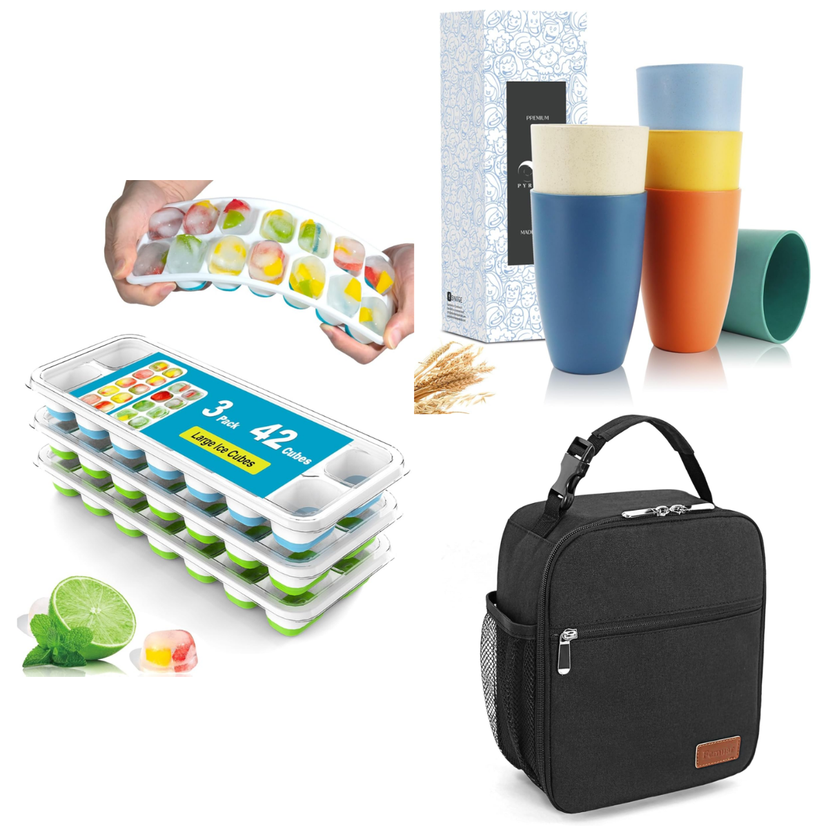 Ice Cube Trays $5+ | Lunch Bag $6+ | Wheat Straw Cups $8+ | Smart Savers