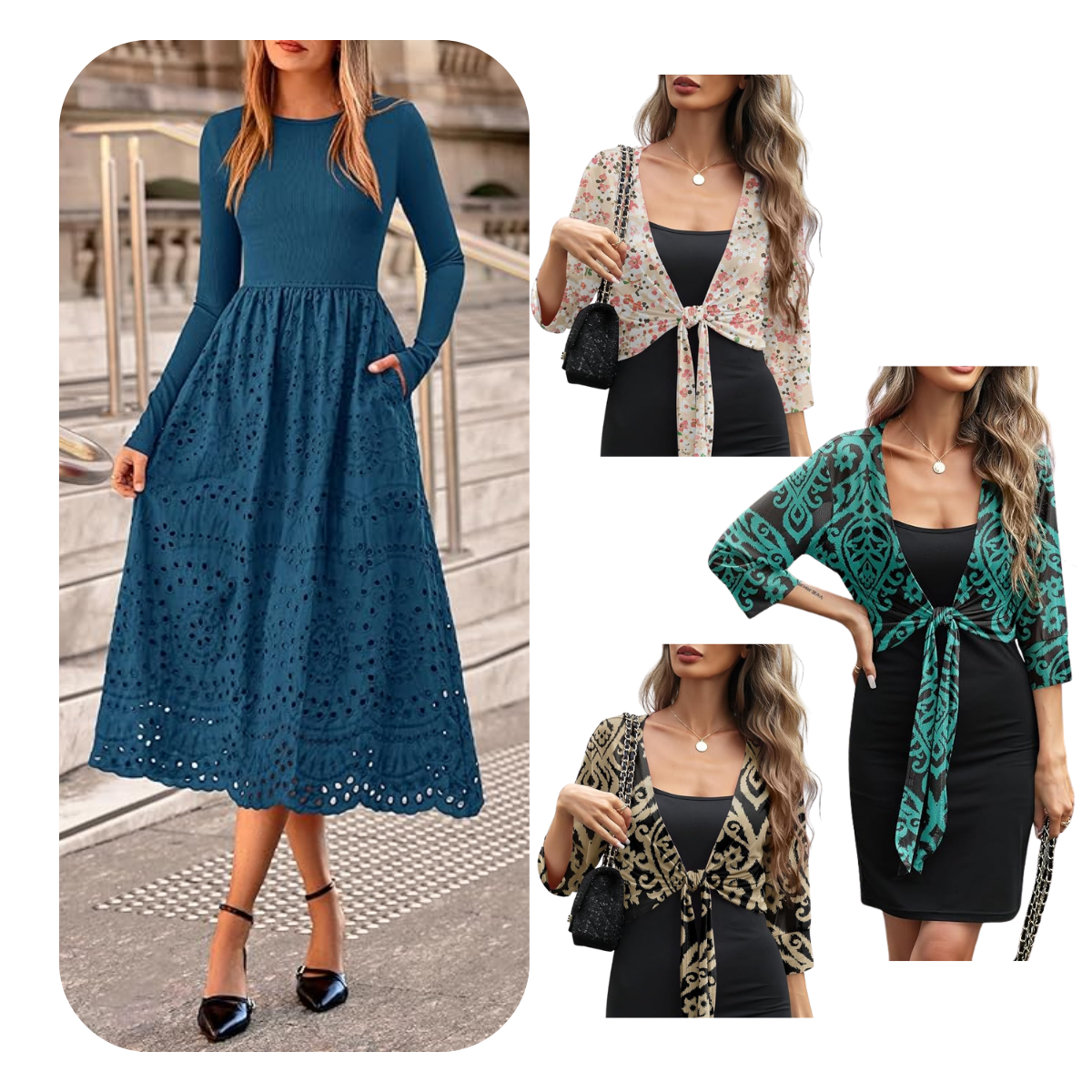 Eyelet Cotton Maxi Dress $18-$20+ | Bolero Shrugs $9+ | Smart Savers