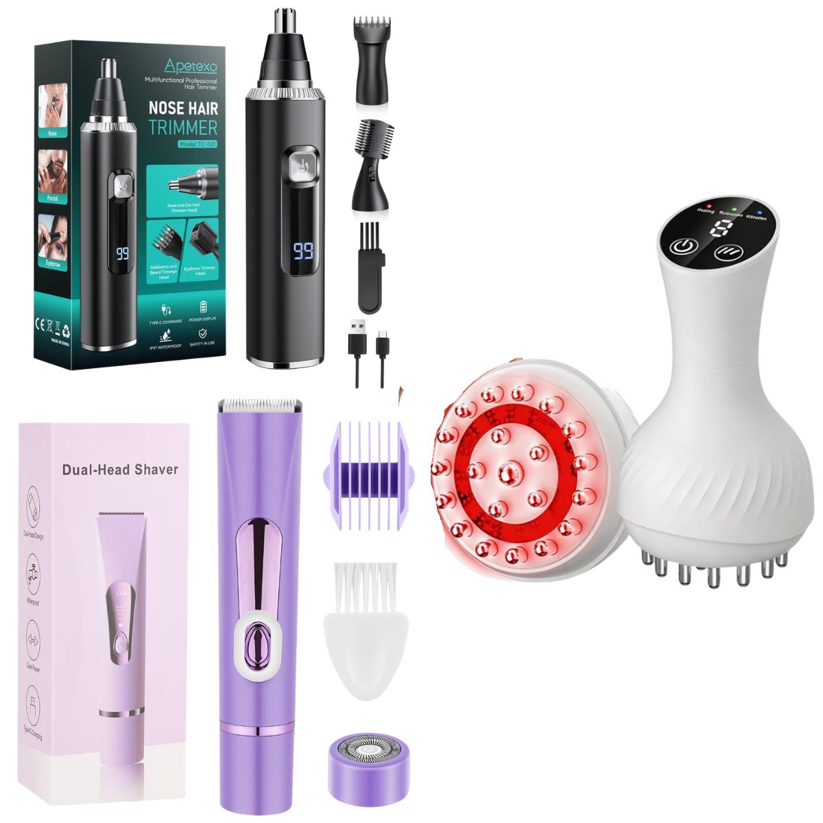 Nose hair trimmer $5+| 2 in 1 Bikini trimmer $13+| Lymphatic drainage ...