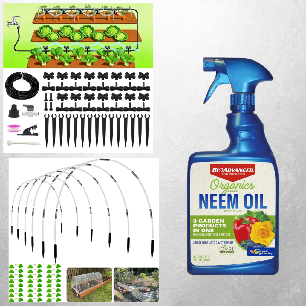 Garden hoops, $16+ | Neem spray, $8+ | 125ft drip irrigation set, $19 ...