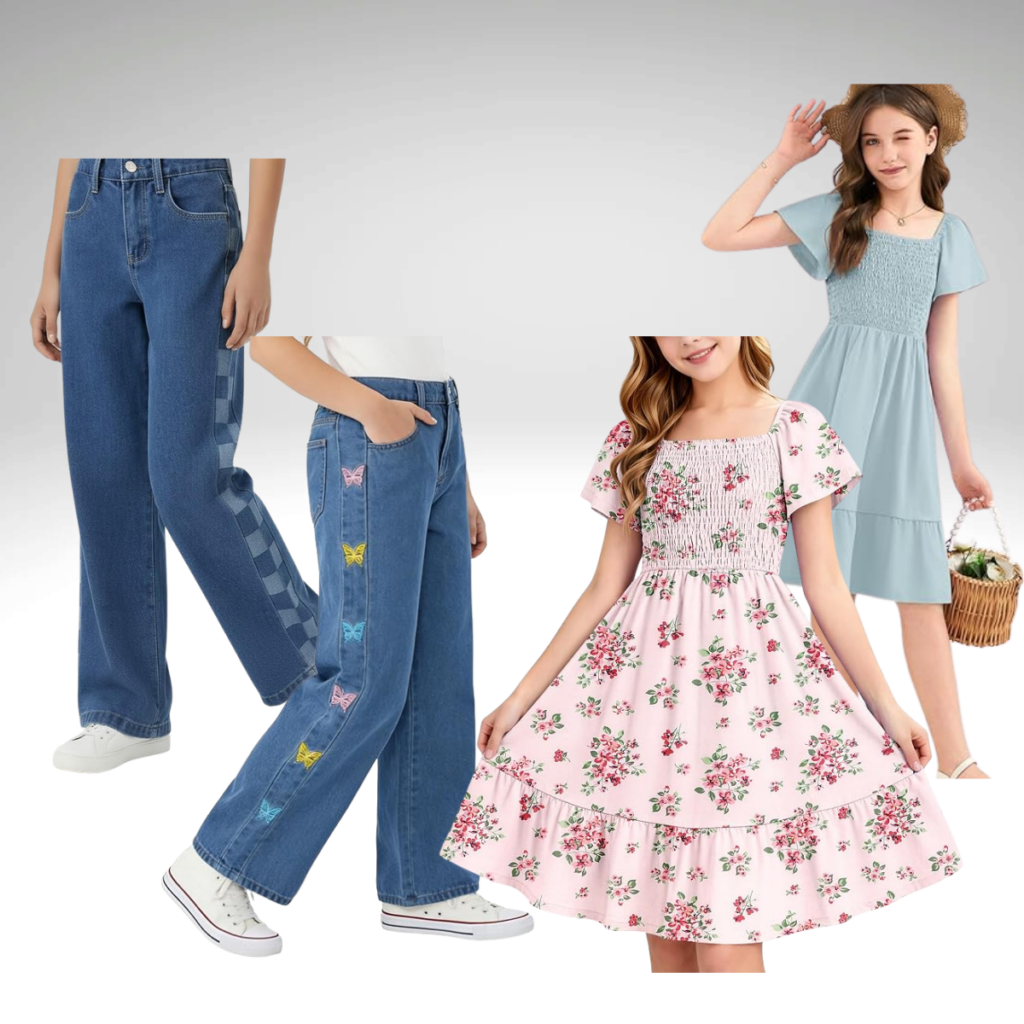 Denim pants, $14+ | Dress, $9-12+ | Smart Savers