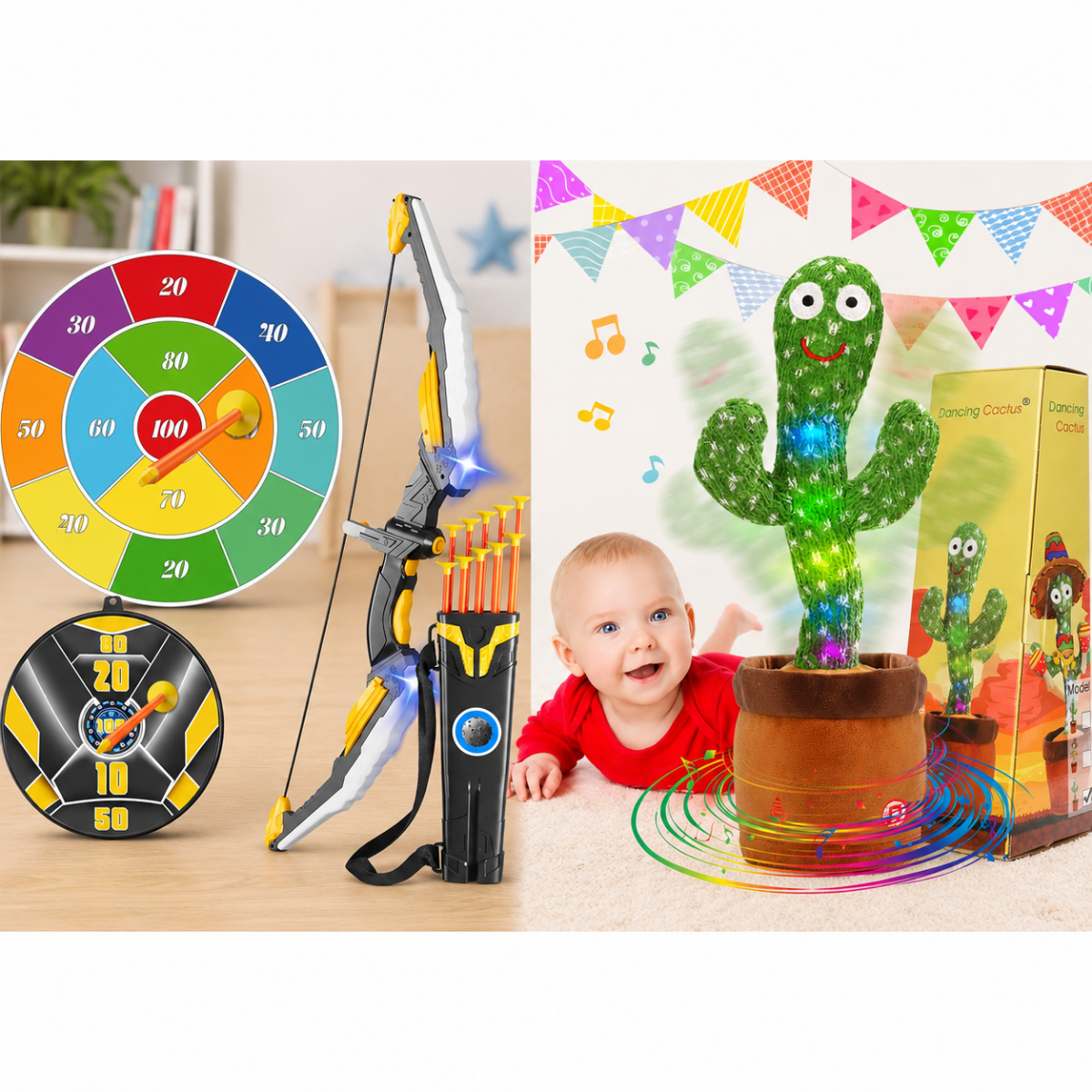 Talking cactus, $9+ | Archery set, $11+ | Smart Savers