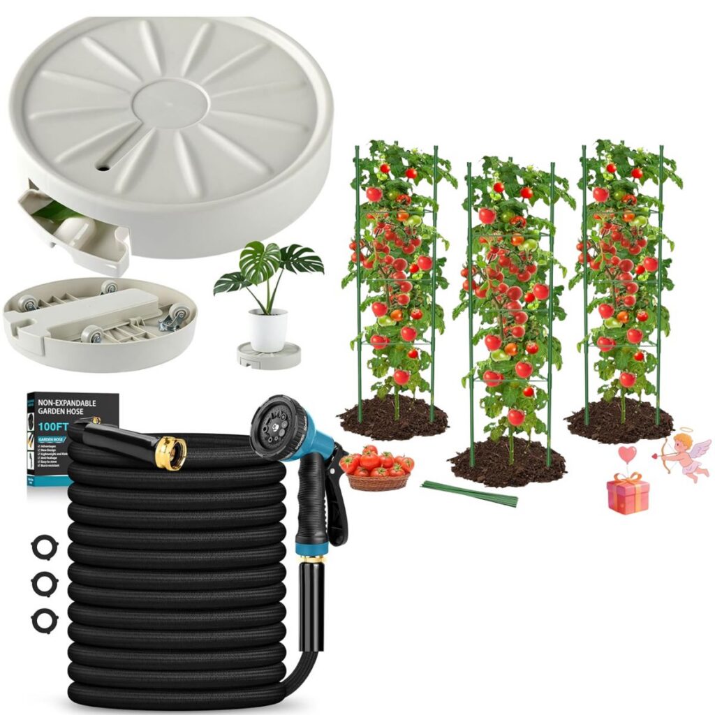 2-pk plant caddy w/ wheels, $16+ | 3-pk adjustable tomato cages, $16 ...