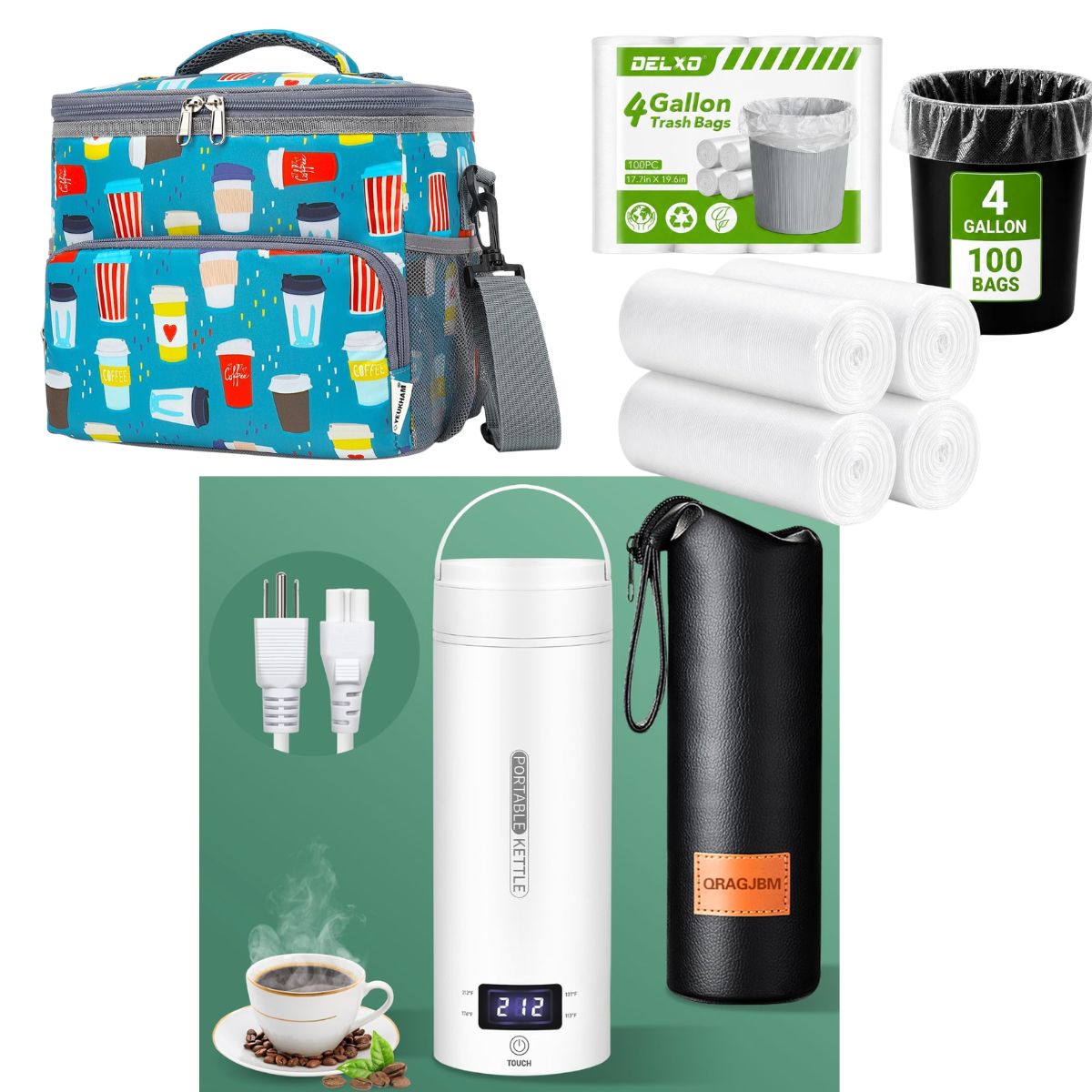 100-ct trash bags, $5+ | Insulated lunch bag, $6+ | Portable electric ...