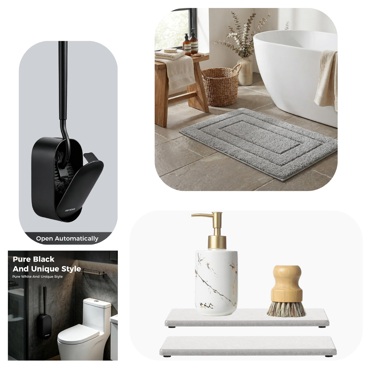 2-pk vanity trays, $7+ | Toilet bowl brush, $7+ | Bath rug, $7+ | Smart ...